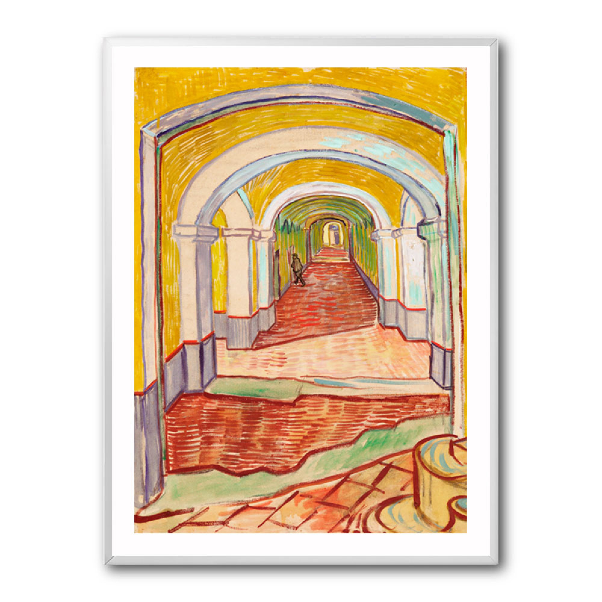 Corridor in the Asylum (1889) by Vincent Van Gogh Wall Art