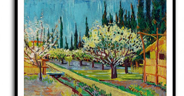 Orchard Bordered by Cypresses (1888) by Vincent Van Gogh Wall Art
