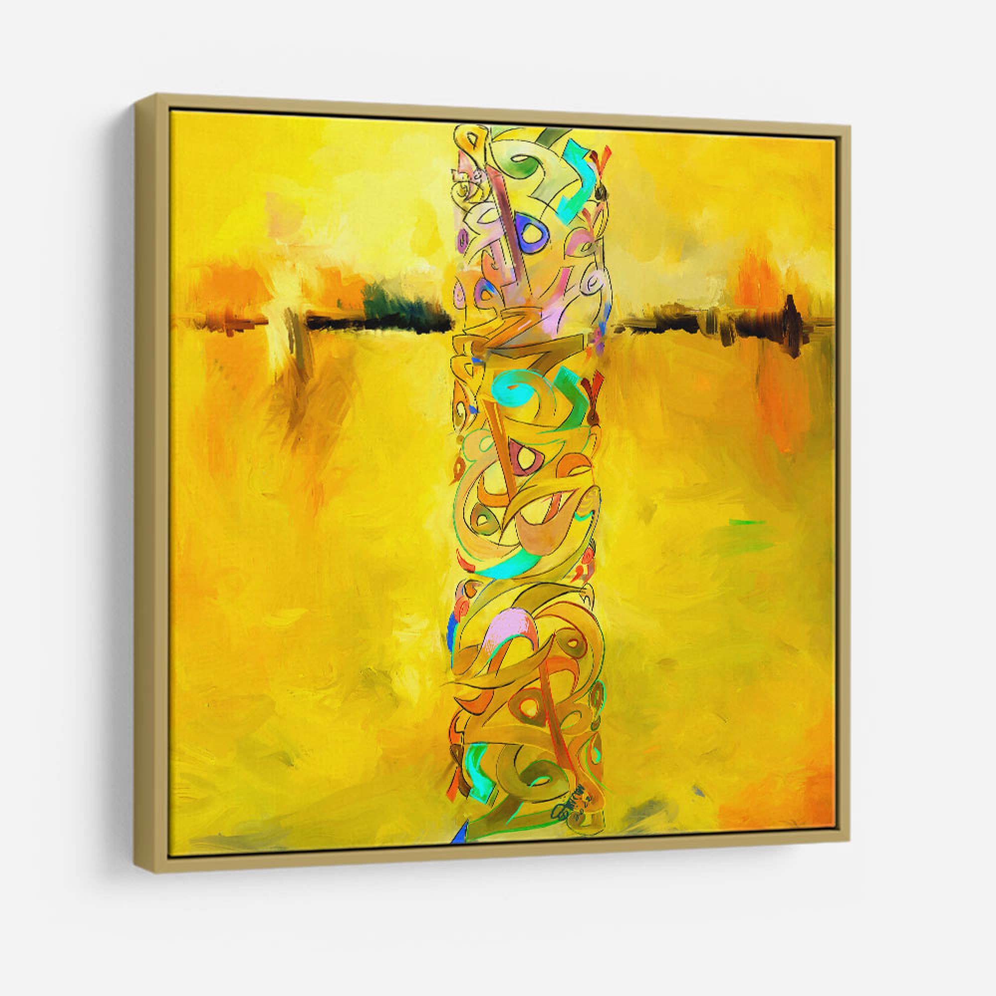 Abstract Calligraphy 7 Square Wall Art