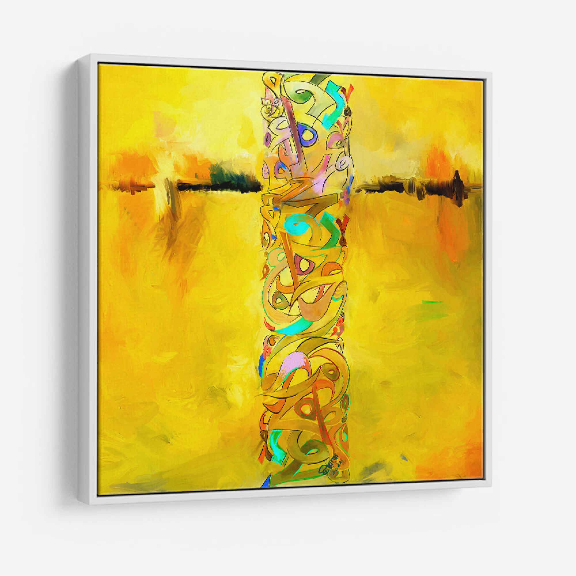 Abstract Calligraphy 7 Square Wall Art