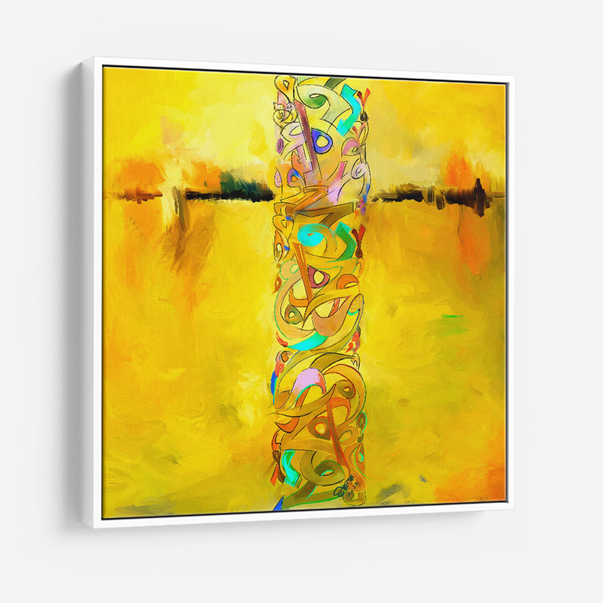 Abstract Calligraphy 7 Square Wall Art