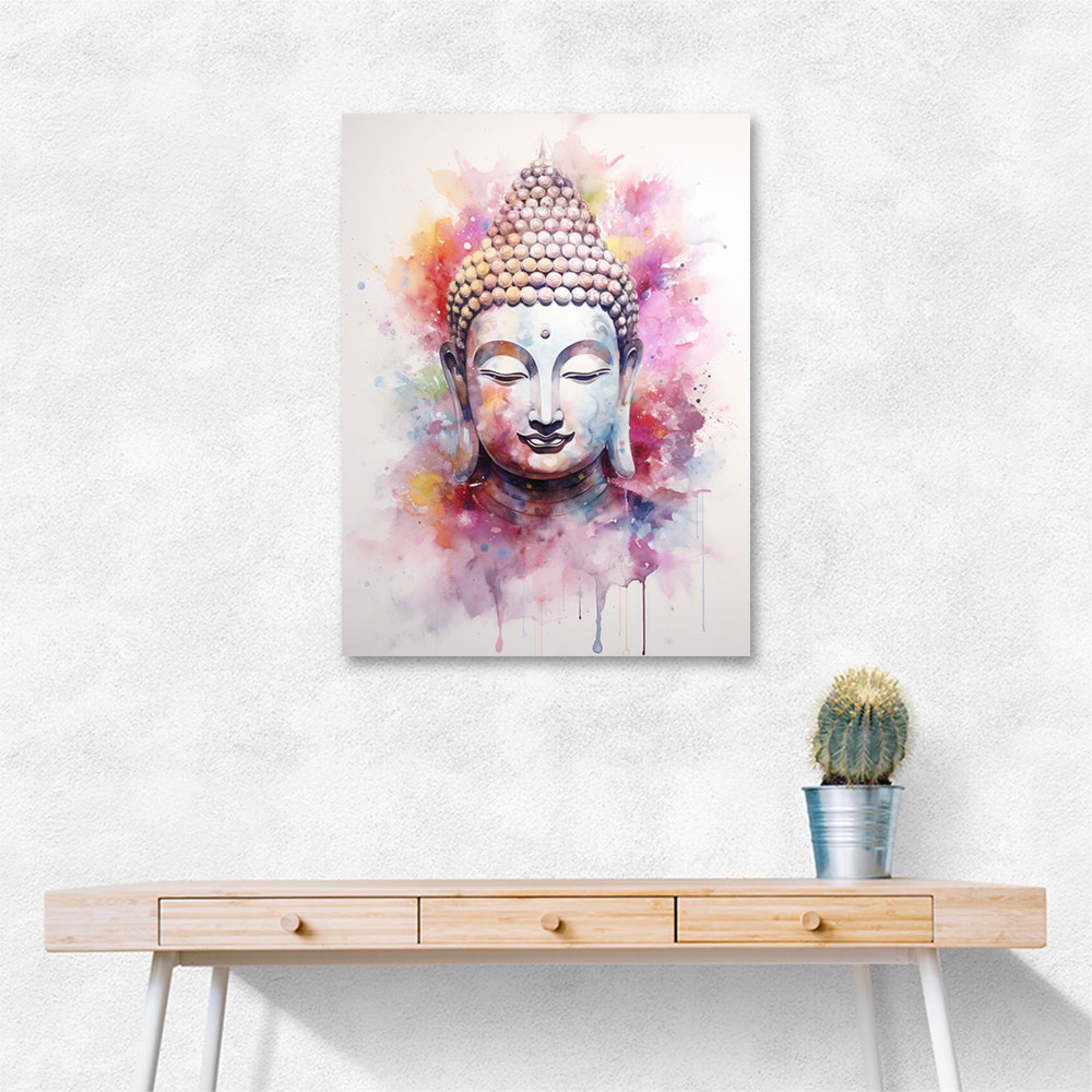 Buddha Pink Water Color Wall Art