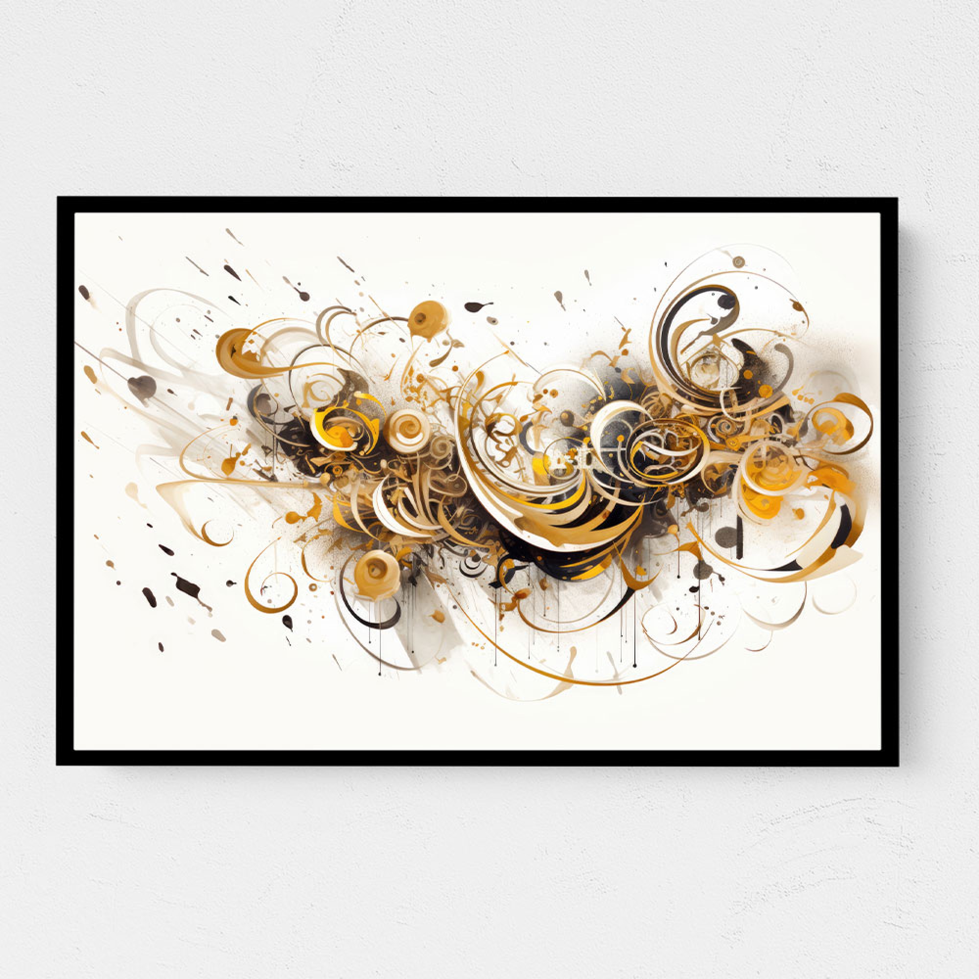 Gold Abstract Calligraphy Wall Art