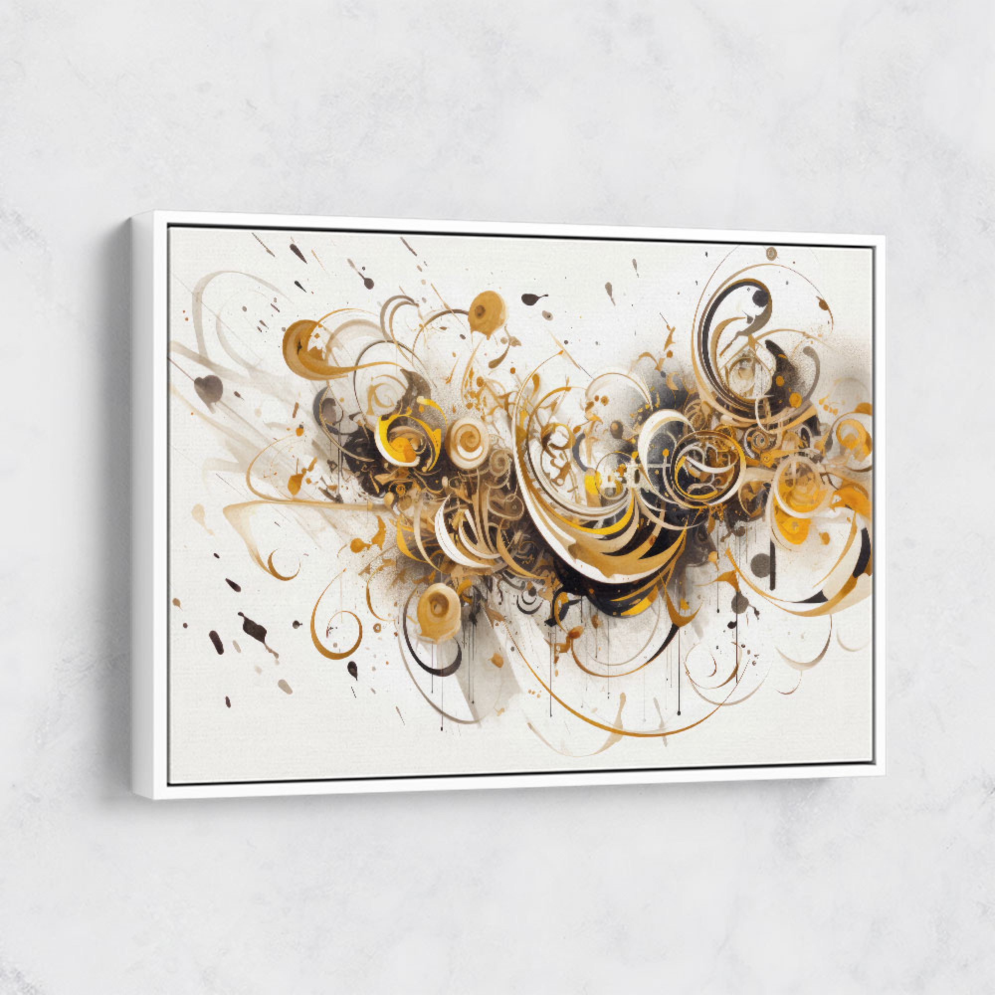 Gold Abstract Calligraphy Wall Art