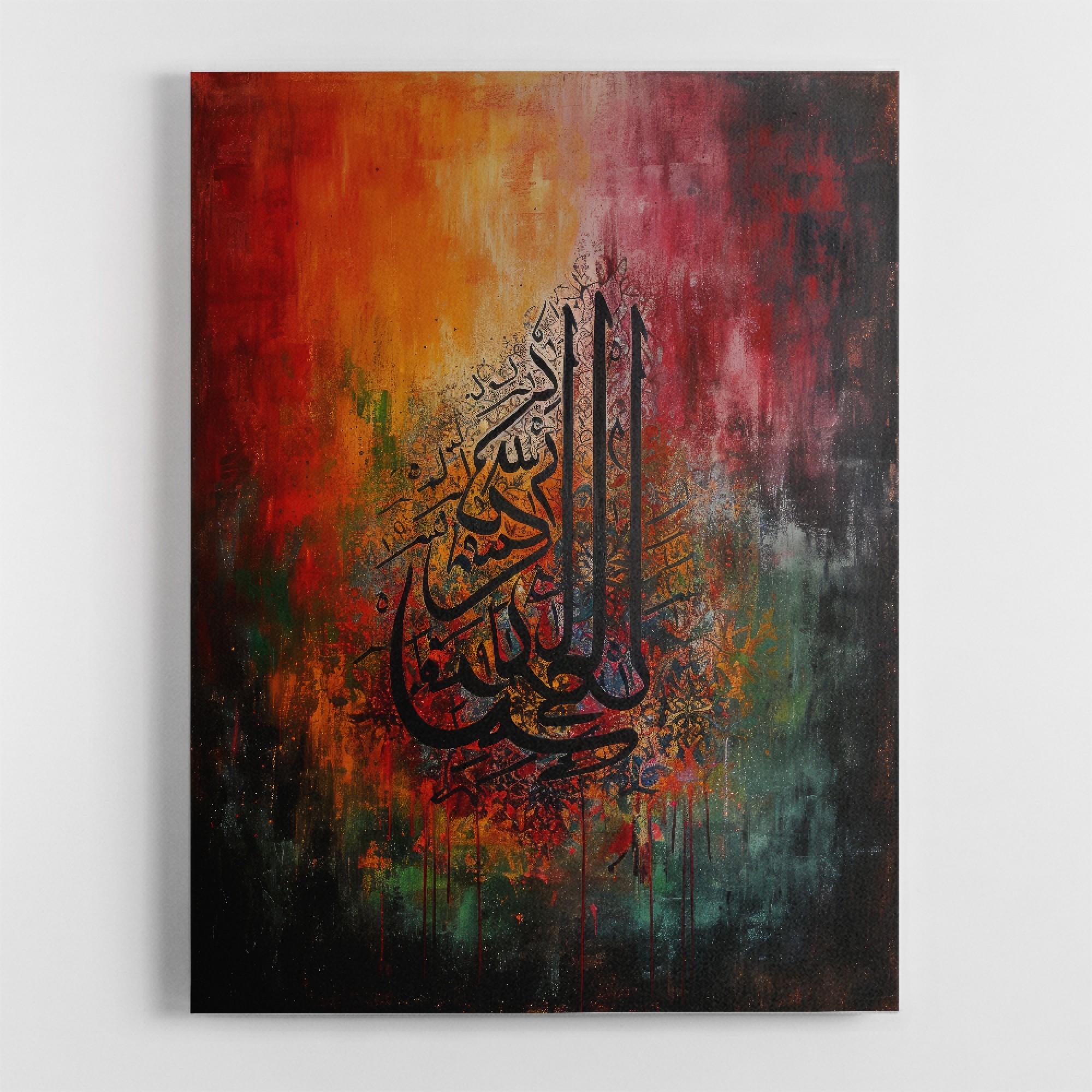 Colorful Abstract Symbol Calligraphy Wall Art