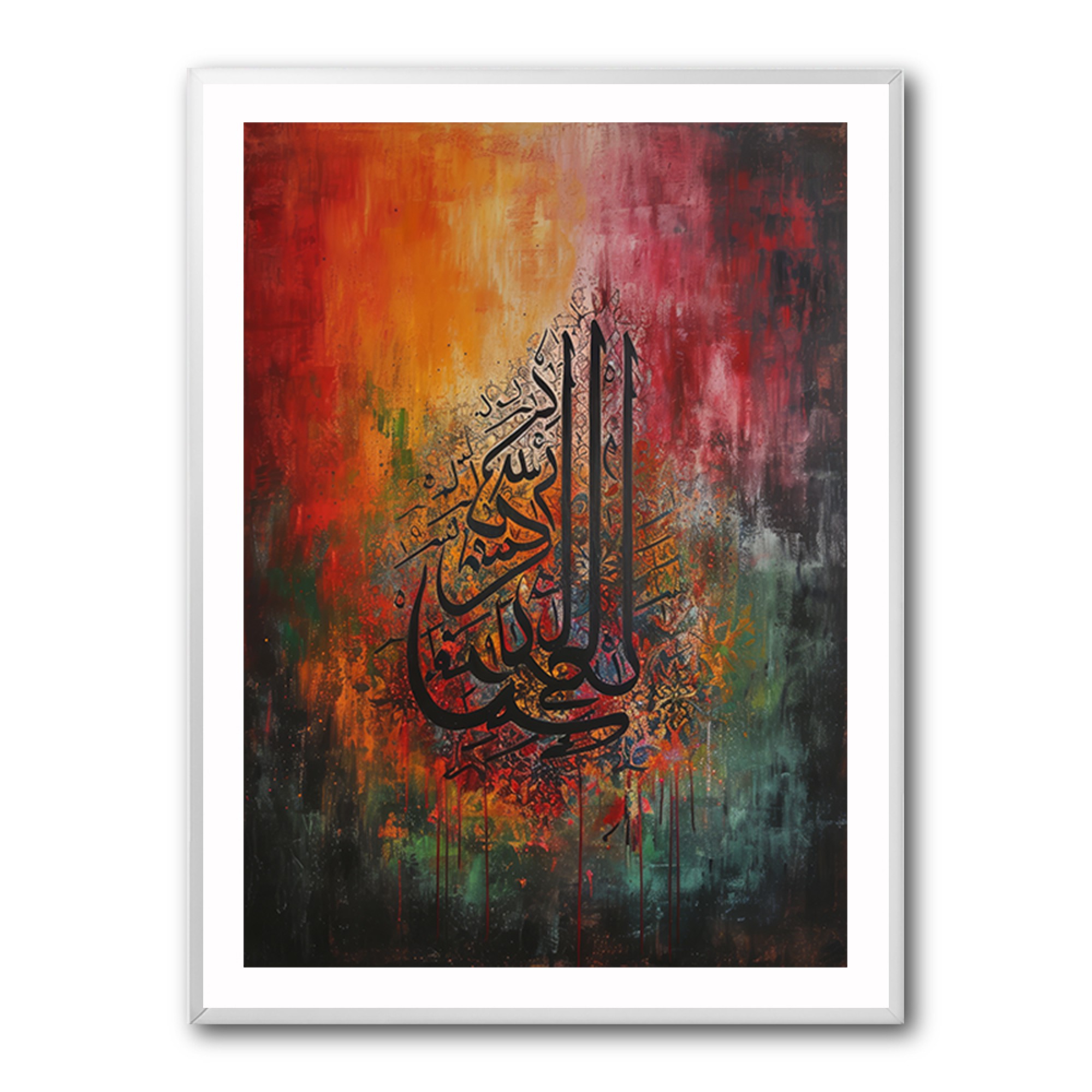 Colorful Abstract Symbol Calligraphy Wall Art