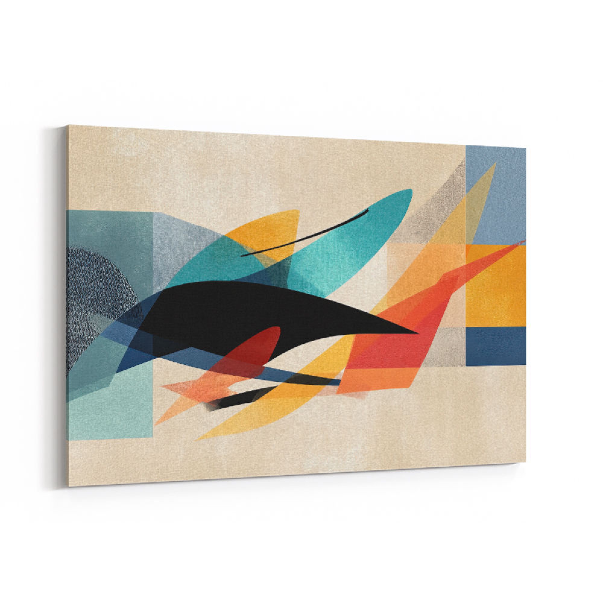 Vibrant Geometric Fusion Modern Abstract Arabic Calligraphy Wall Art