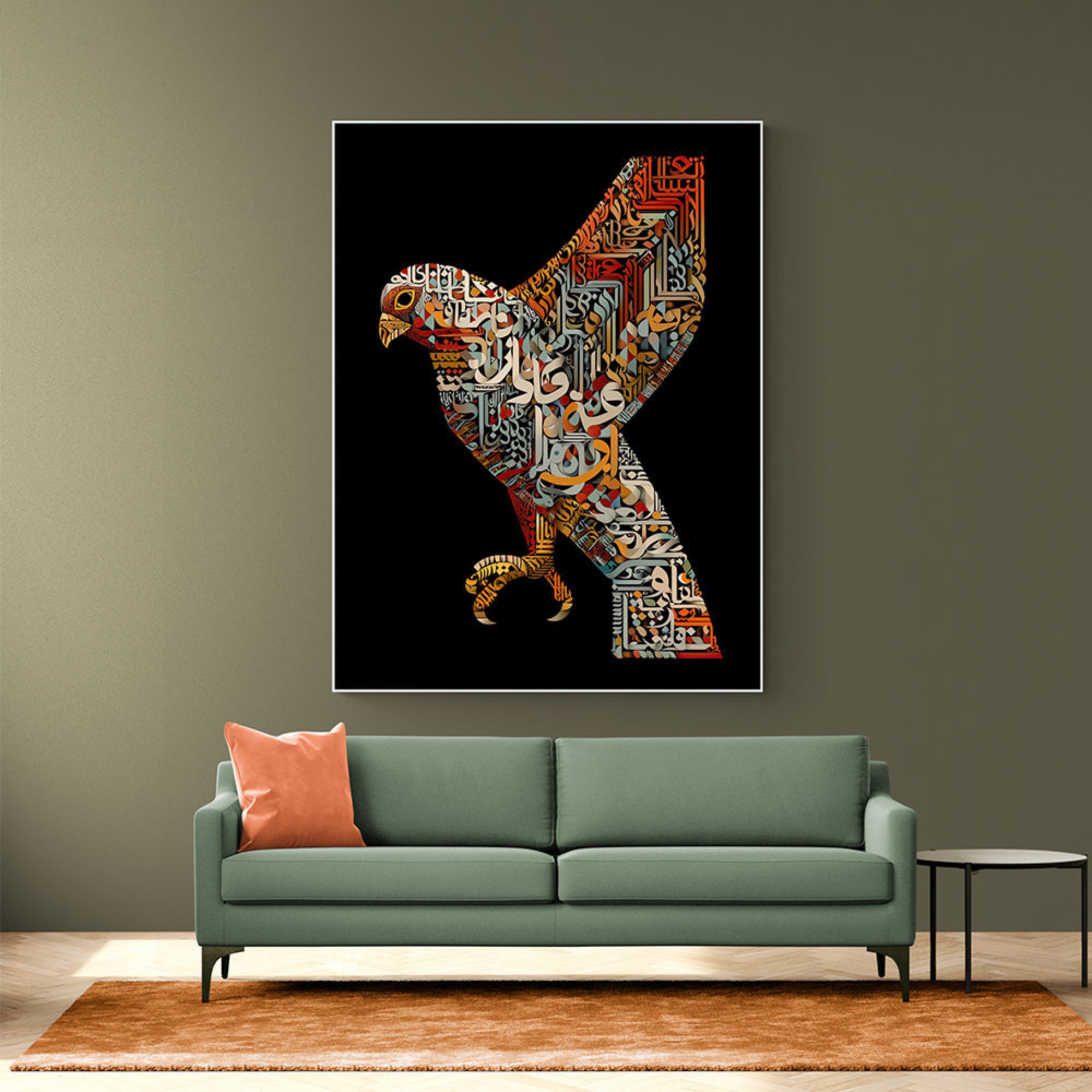 Abstract style Falcon Arabic calligraphy wall art