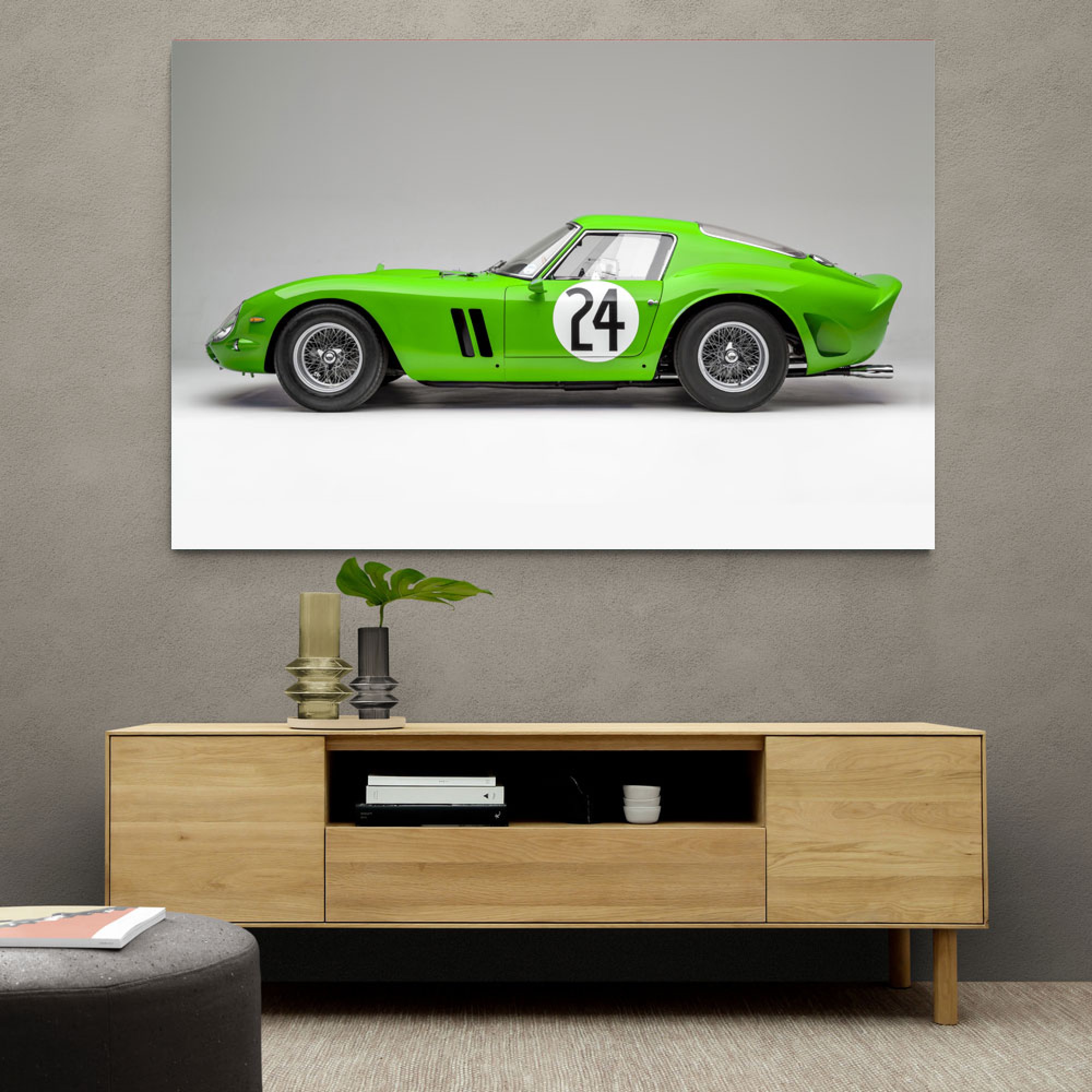 Ferrari 250 GTO in Lime Green Wall Art