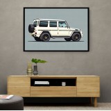 Mercedes G Wagon White Sketch Wall Art