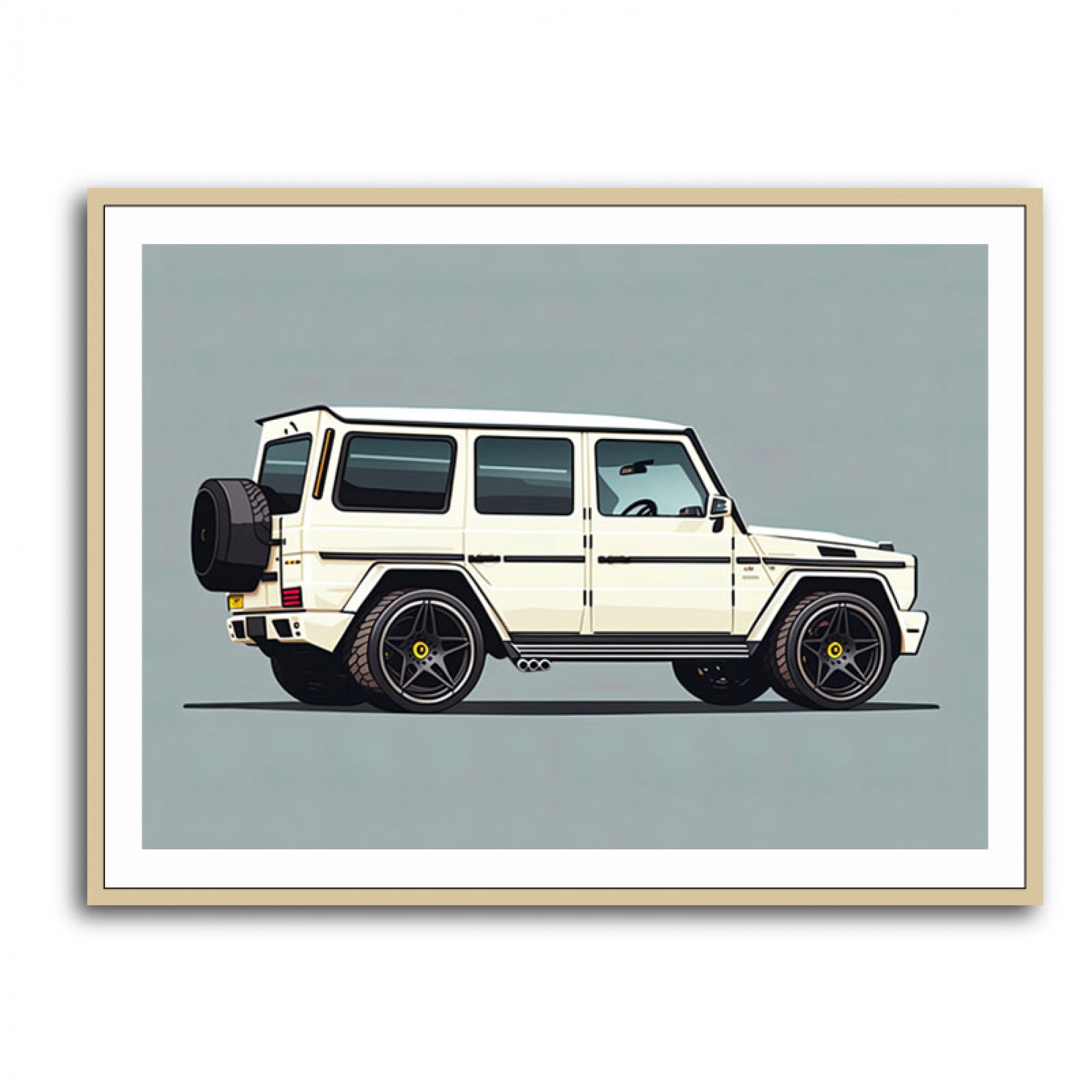 Mercedes G Wagon White Sketch Wall Art