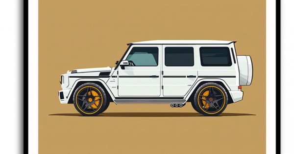 Mercedes G Wagon Sketch Wall Art