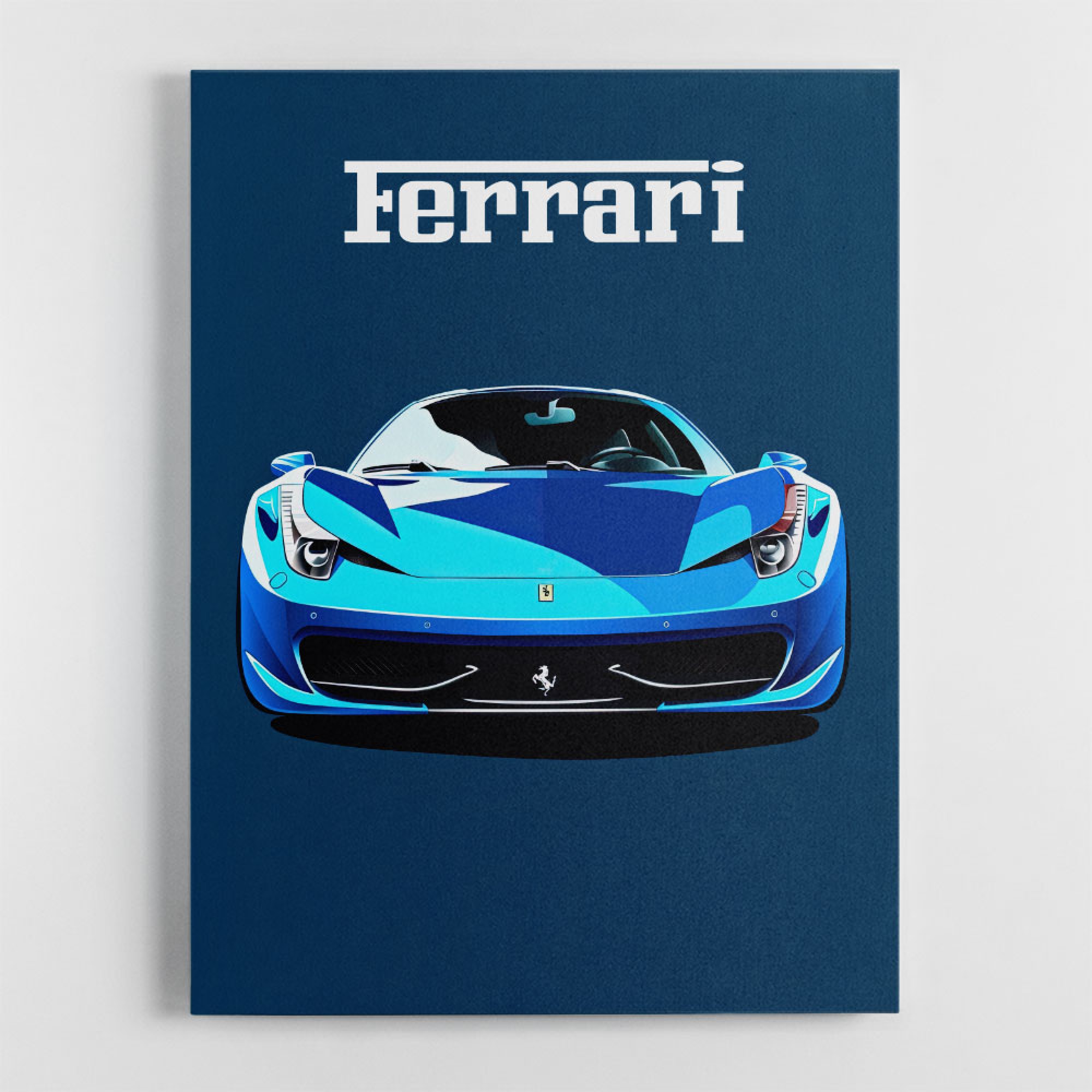 Ferrari 458 Blue Poster Style Wall Art