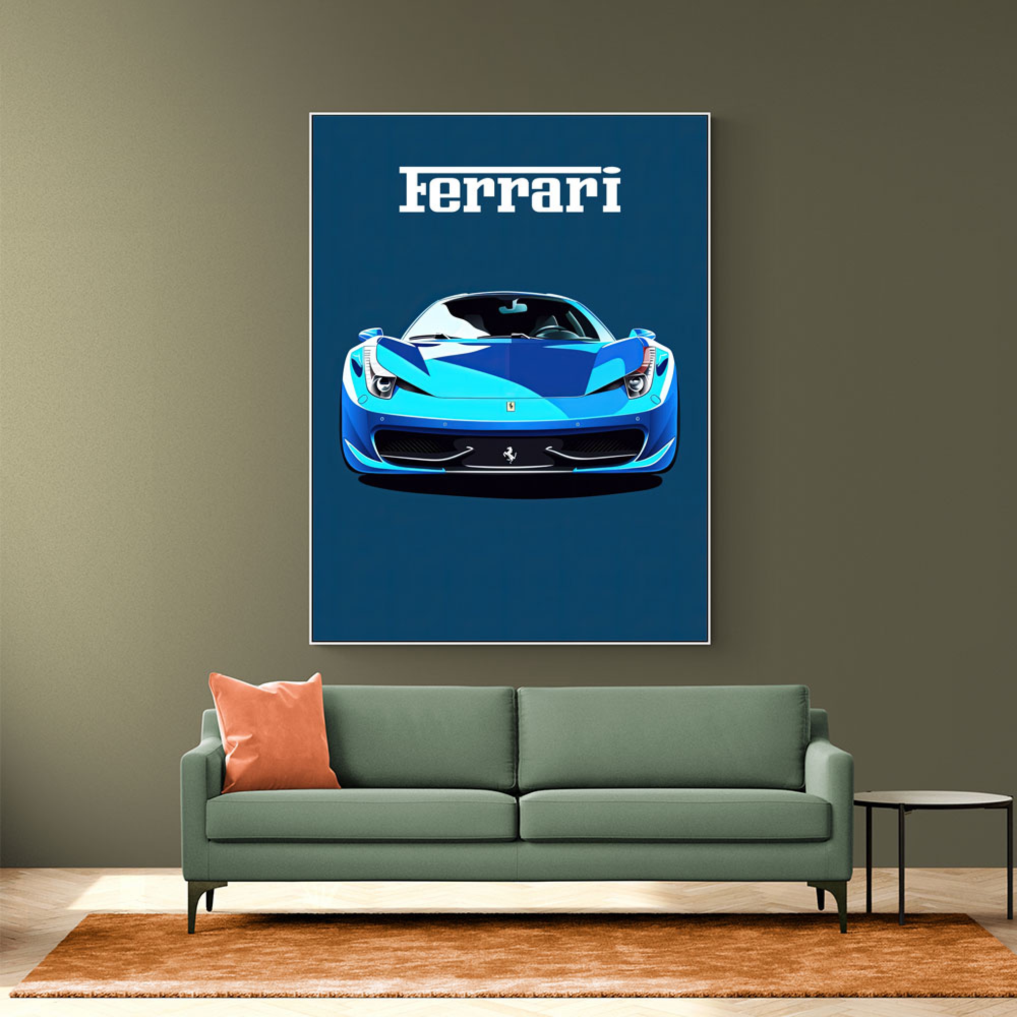 Ferrari 458 Blue Poster Style Wall Art