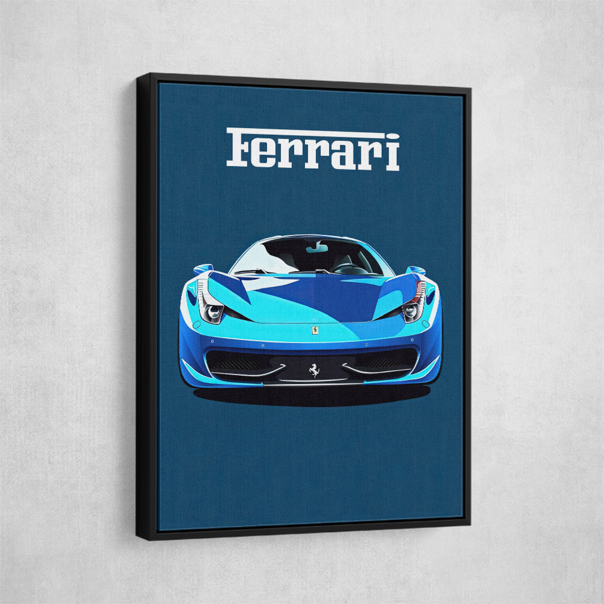 Ferrari 458 Blue Poster Style Wall Art