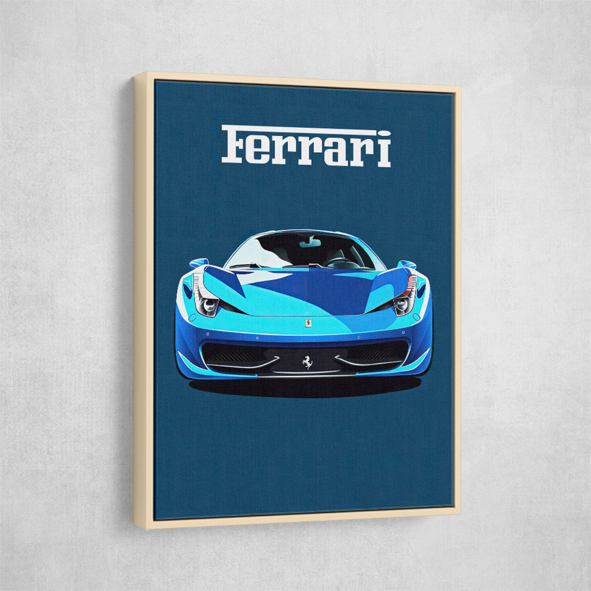 Ferrari 458 Blue Poster Style Wall Art