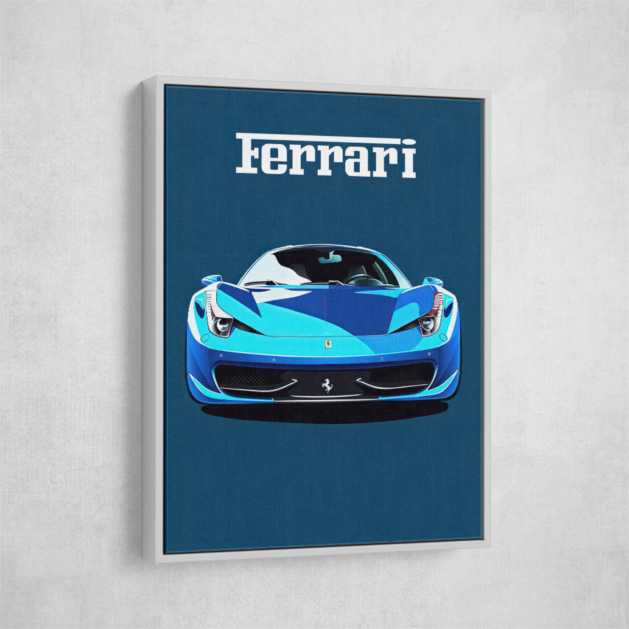 Ferrari 458 Blue Poster Style Wall Art