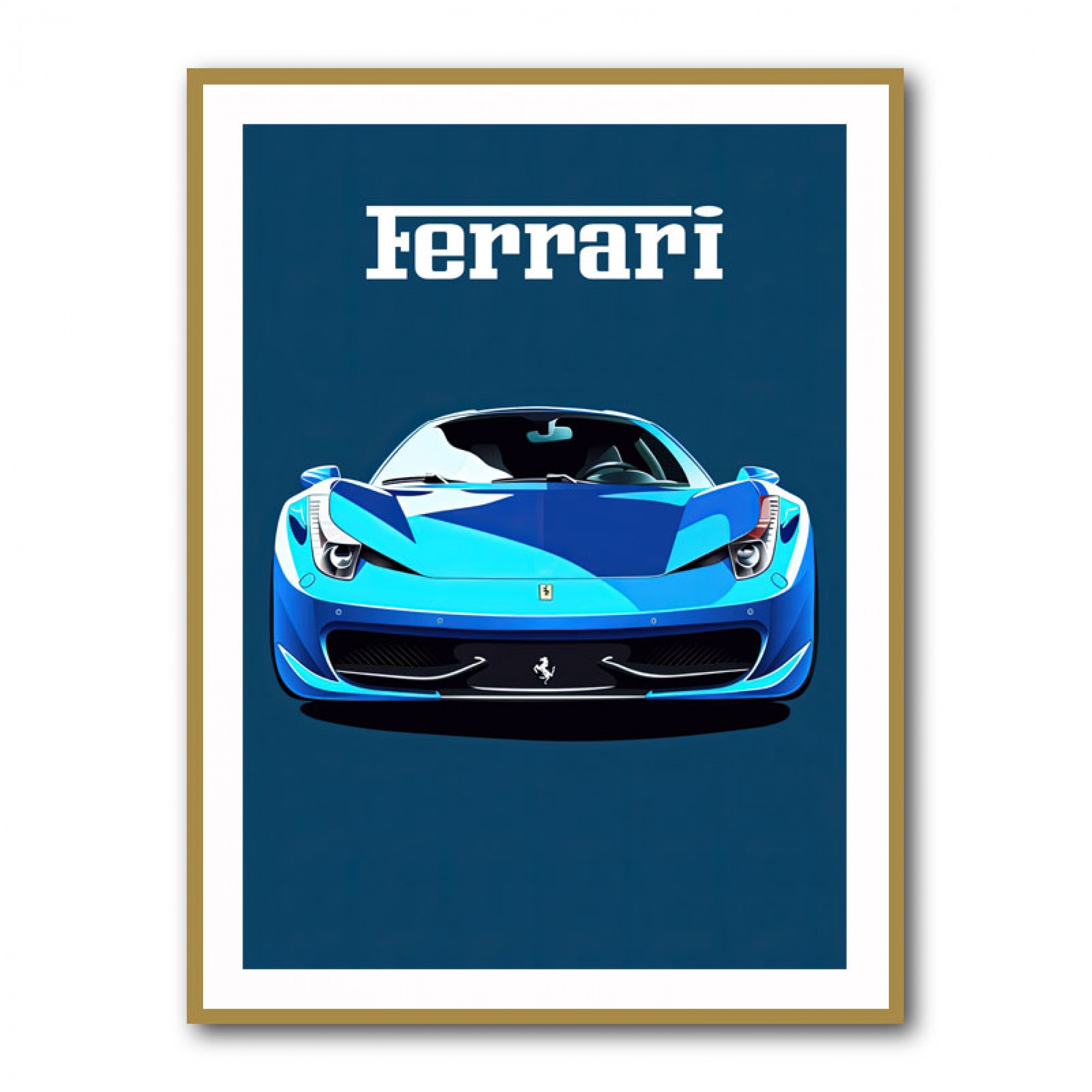 Ferrari 458 Blue Poster Style Wall Art