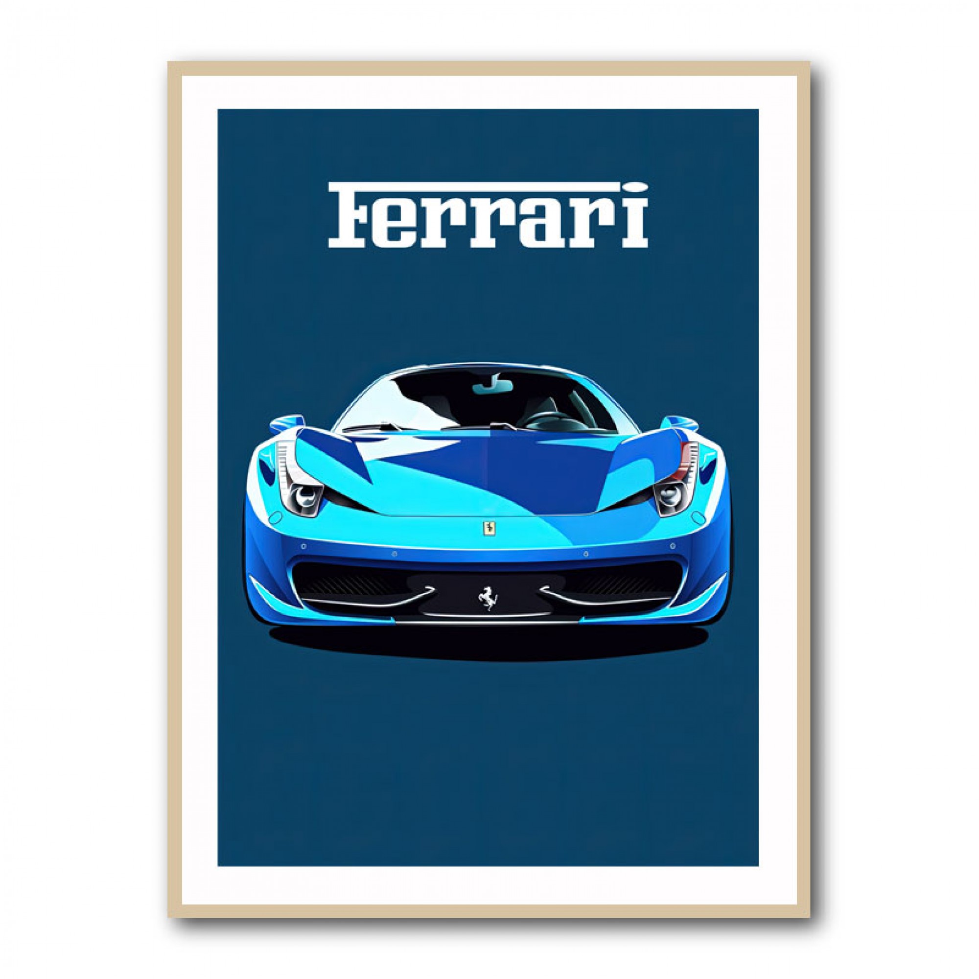 Ferrari 458 Blue Poster Style Wall Art