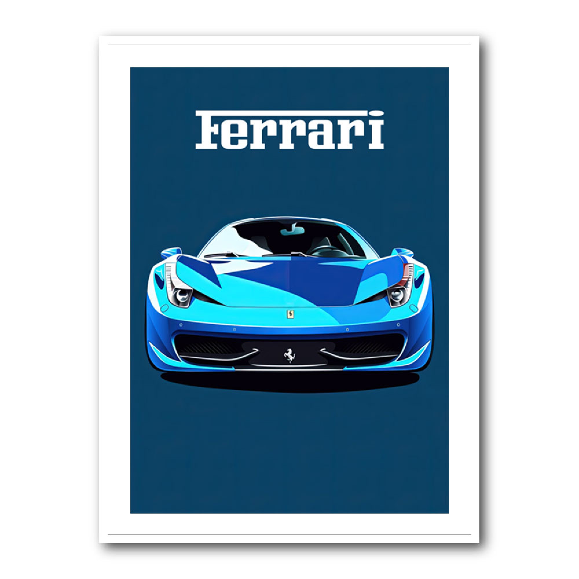 Ferrari 458 Blue Poster Style Wall Art