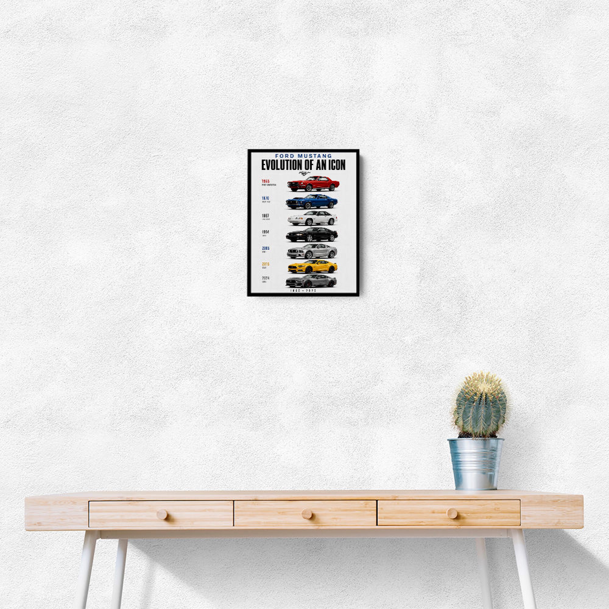 Ford Mustang Evolution 1965–2025 Wall Art | Mustang Print UAE