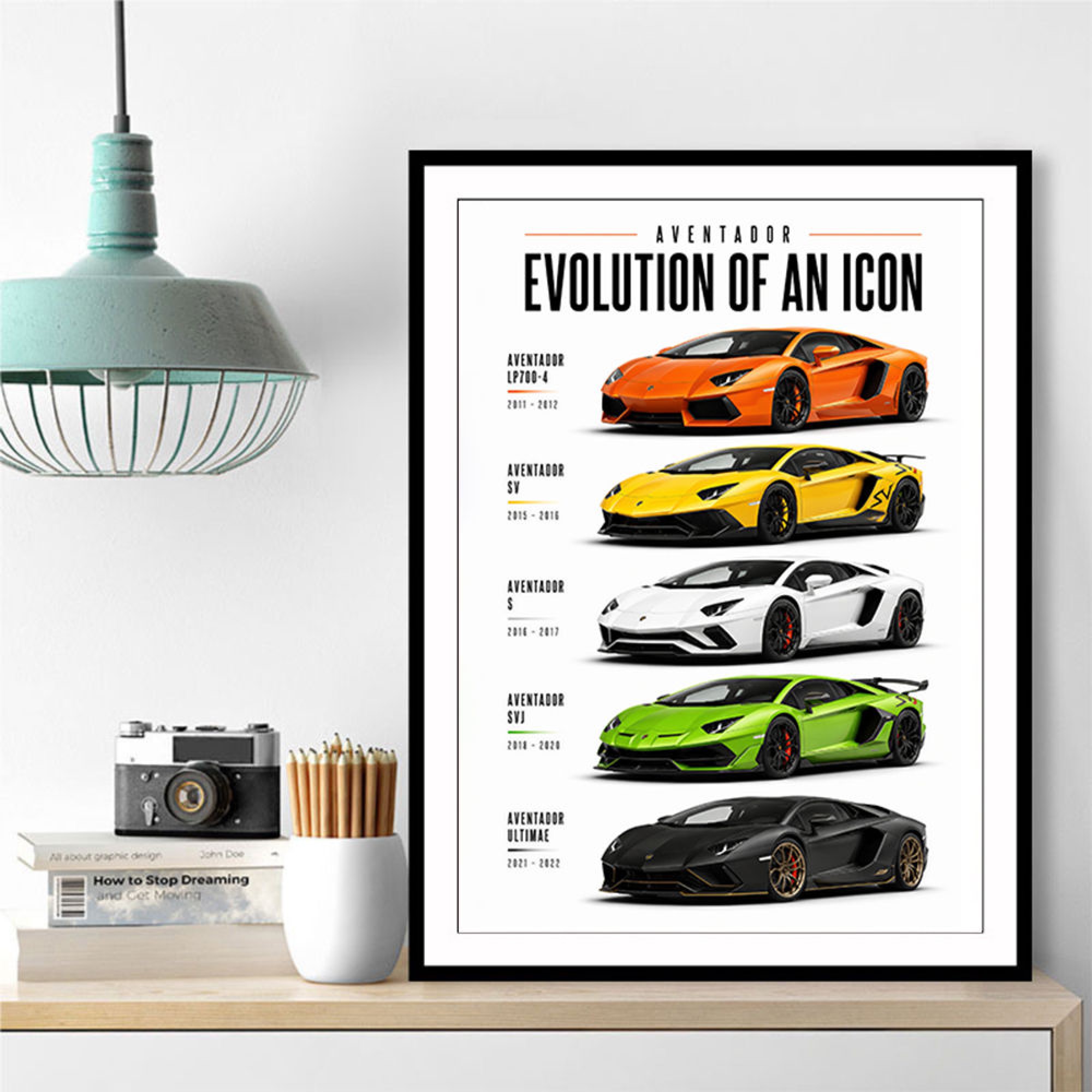Lamborghini Aventador Evolution Wall Art | Supercar Print UAE