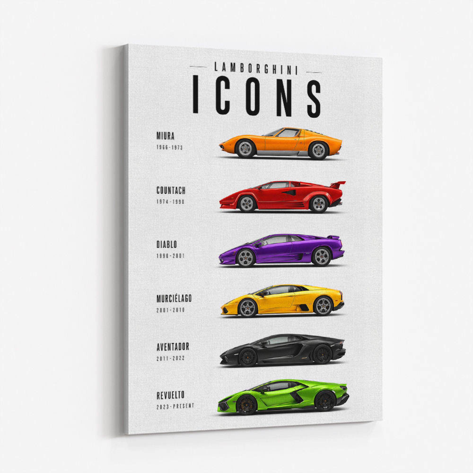 Lamborghini Icons Classic Sports Cars Wall Art | Supercar Print UAE