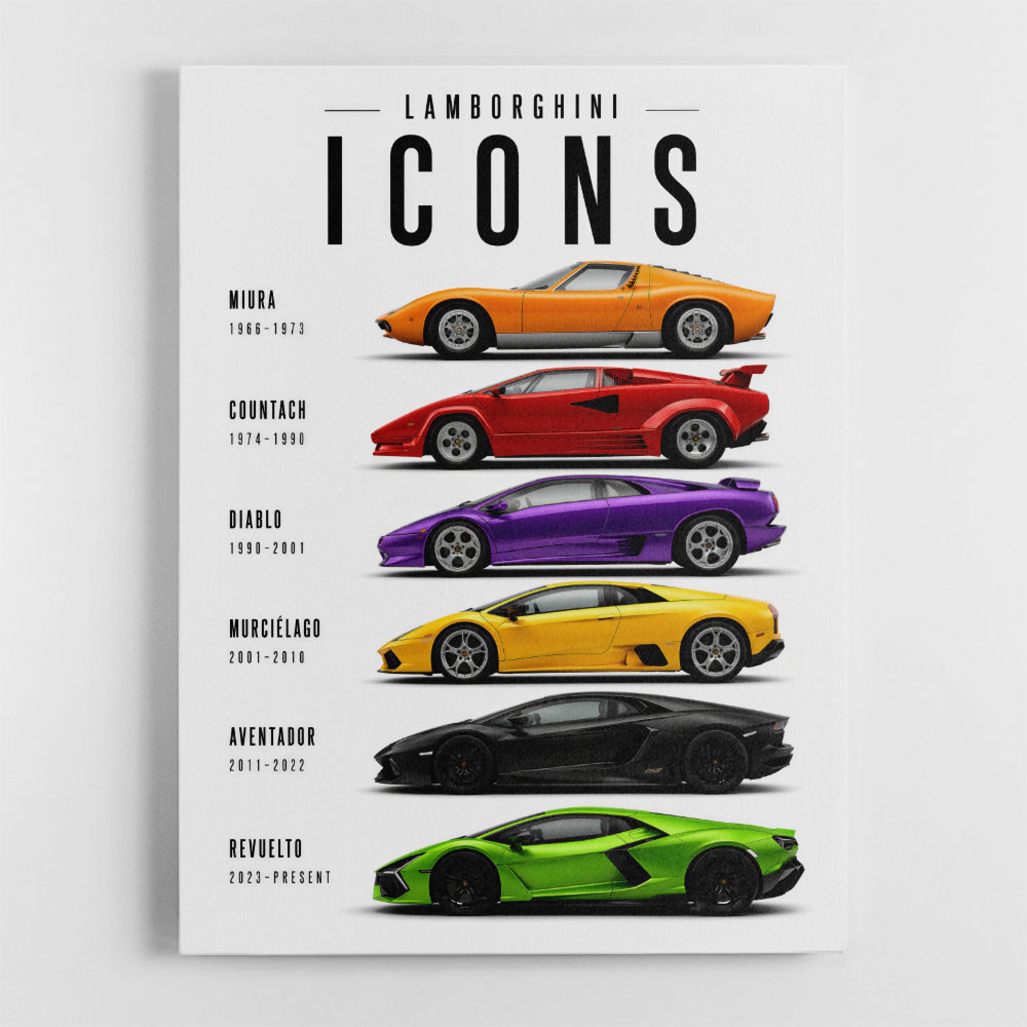 Lamborghini Icons Sports Cars Wall Art | Supercar Print UAE