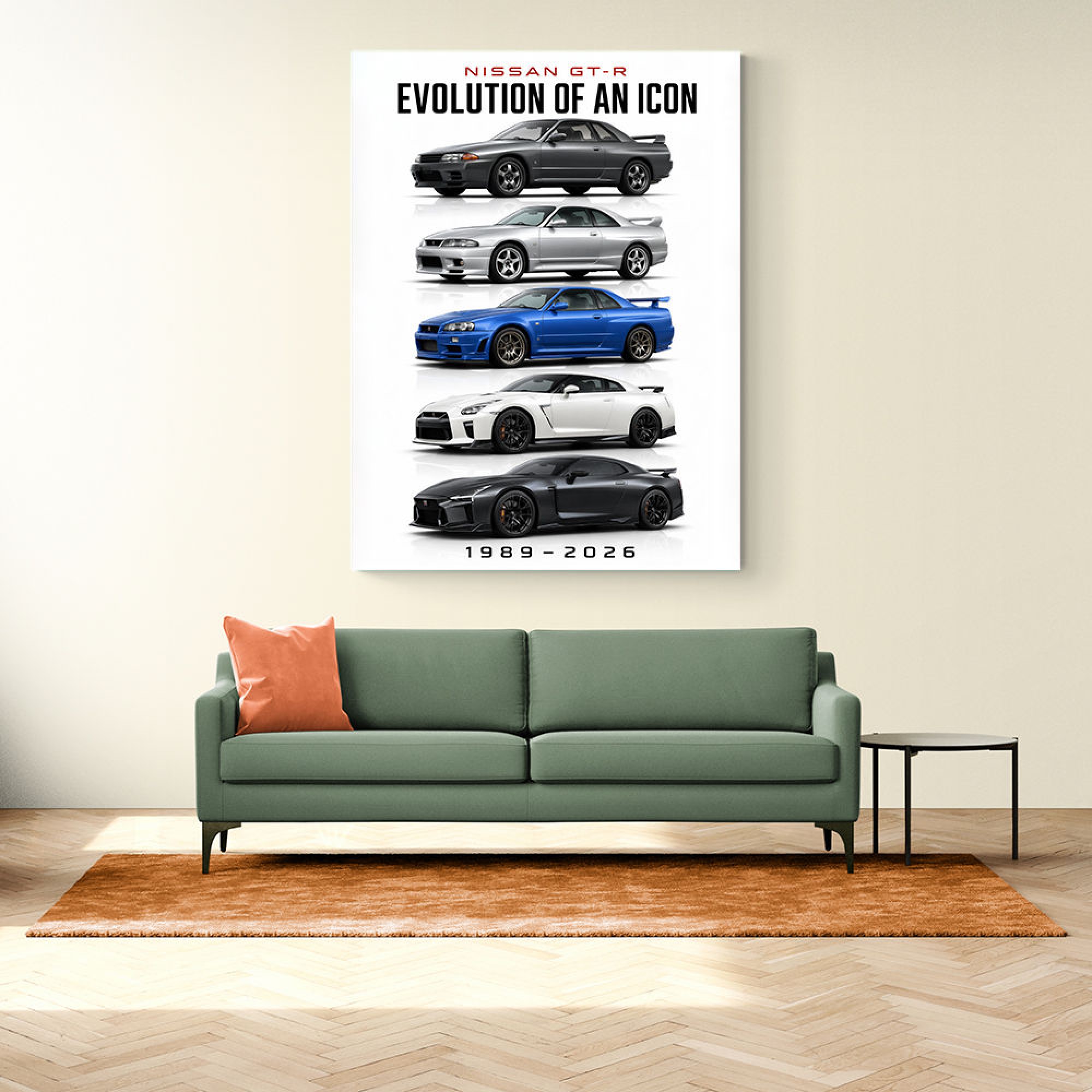 Nissan GT-R Evolution Lineup Wall Art | JDM Car Print UAE