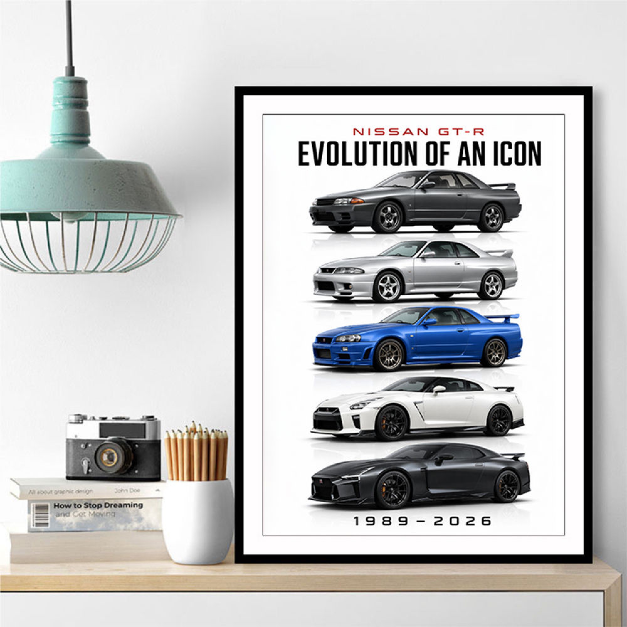 Nissan GT-R Evolution Lineup Wall Art | JDM Car Print UAE