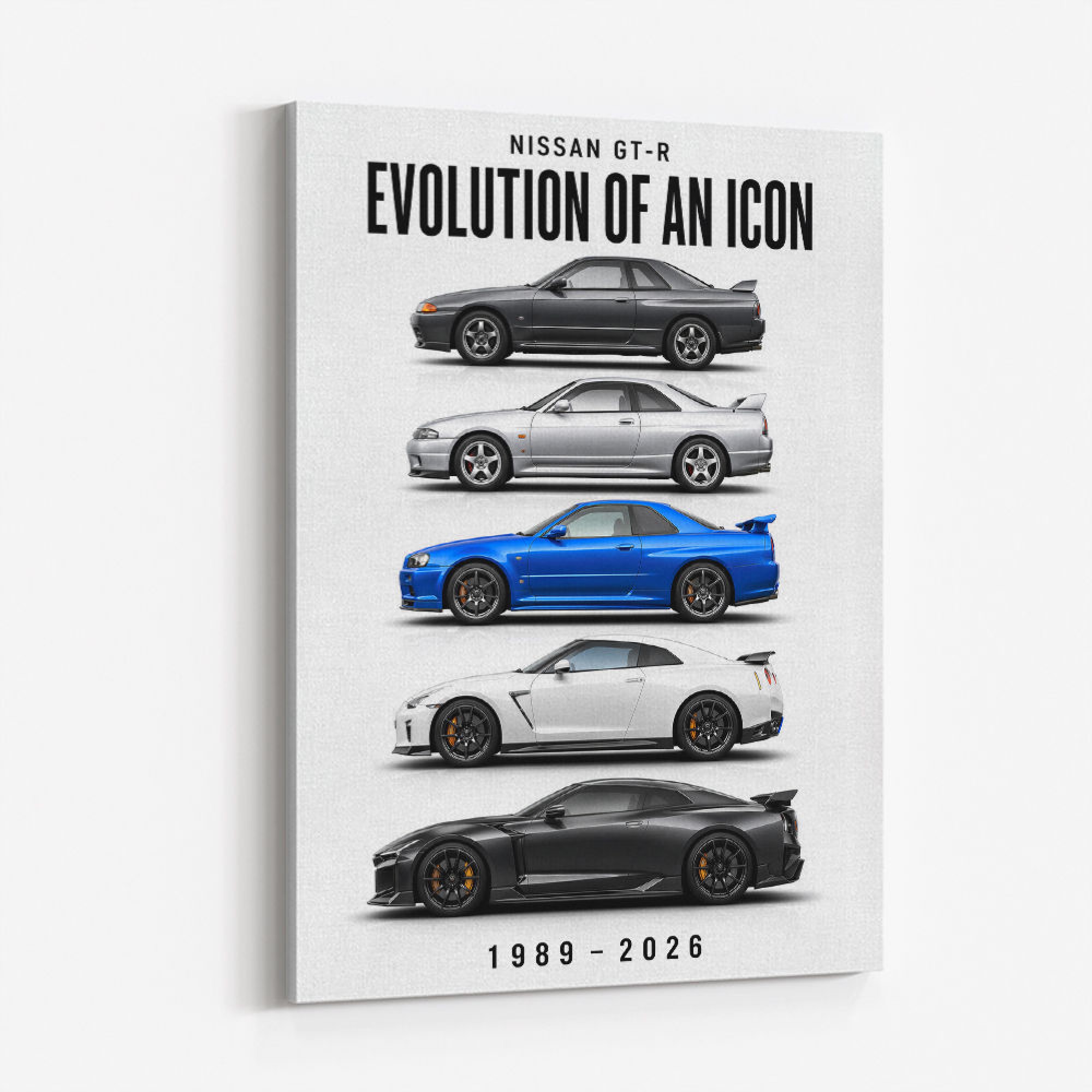 Nissan GTR Evolution White Background Art Print | JDM Wall Art UAE