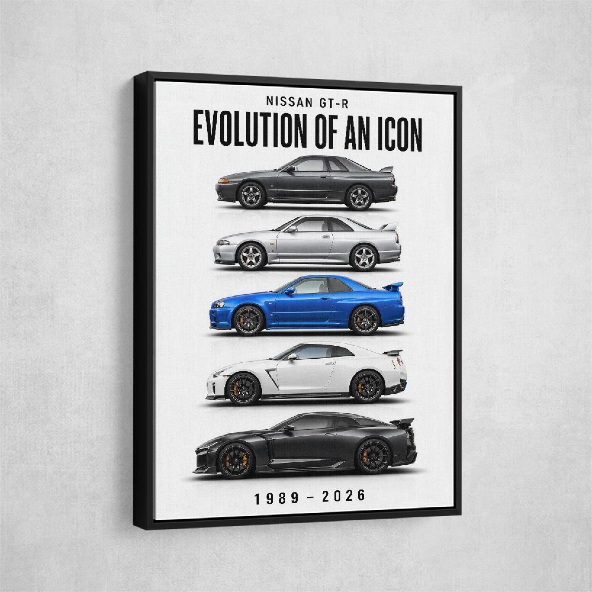 Nissan GTR Evolution White Background Art Print | JDM Wall Art UAE