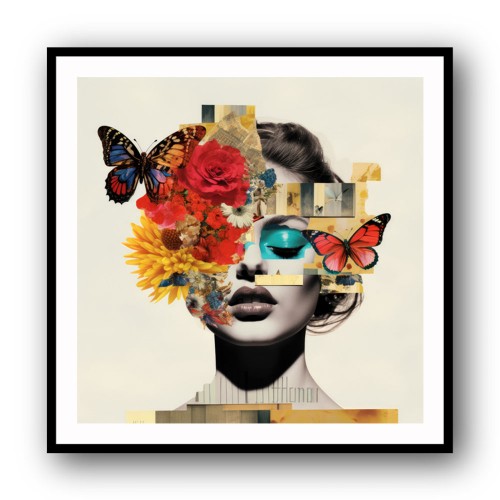 Butterfly Face Collage Wall Art
