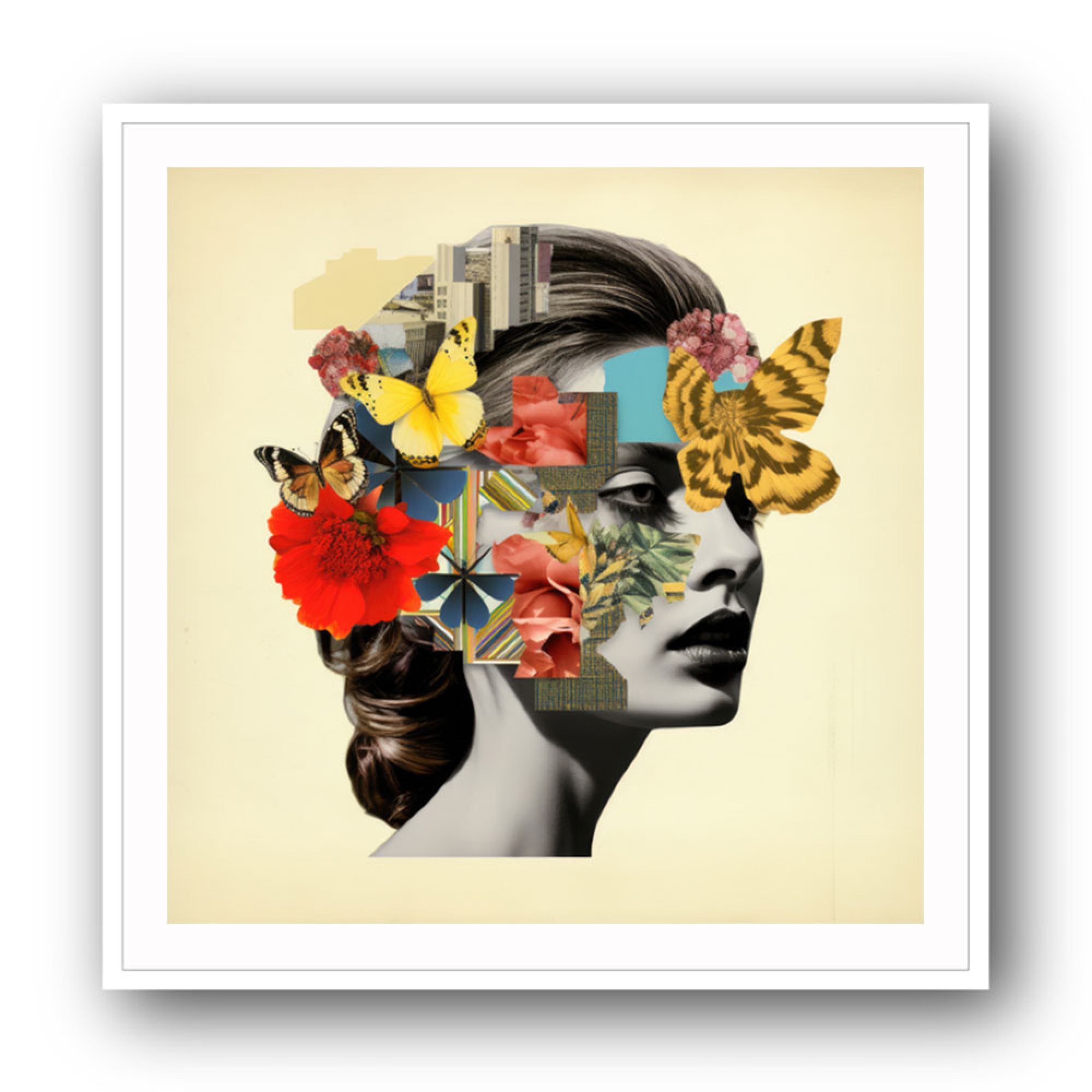 Butterfly Face Collage Wall Art