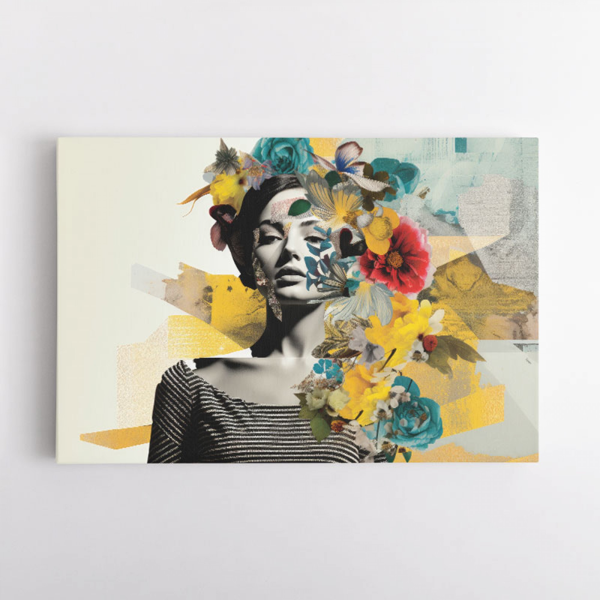 Flowers & Butterfly Women 15 Fusion Collage Wall Art