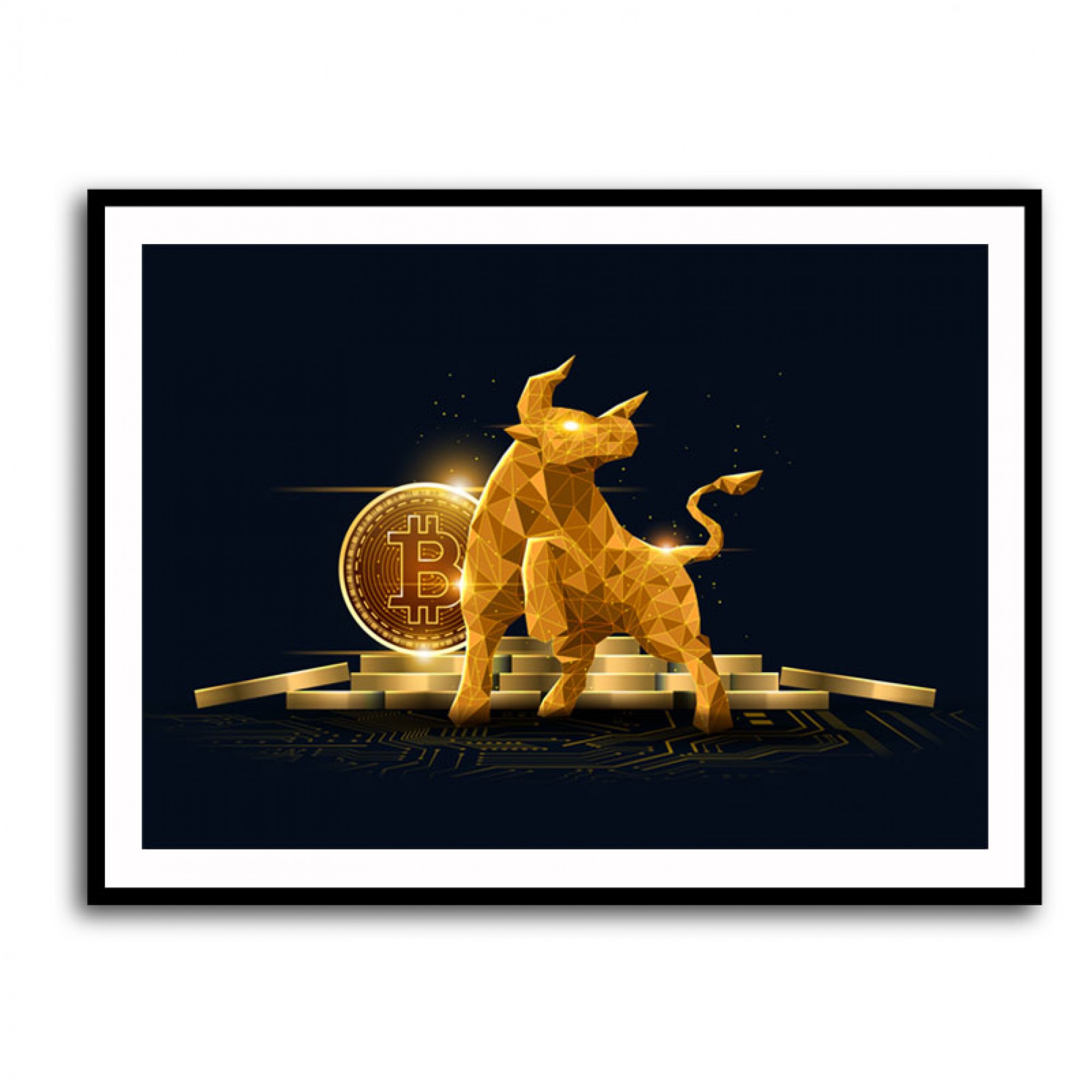 Bitcoin Golden Bull Wall Art