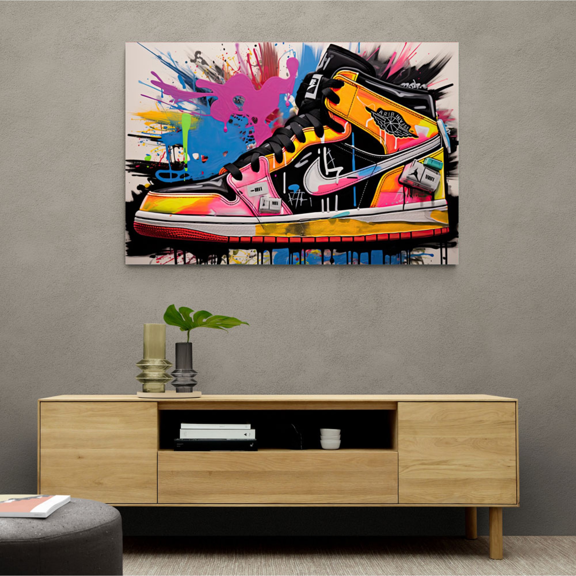 Air Jordan 11 Graffiti Wall Art