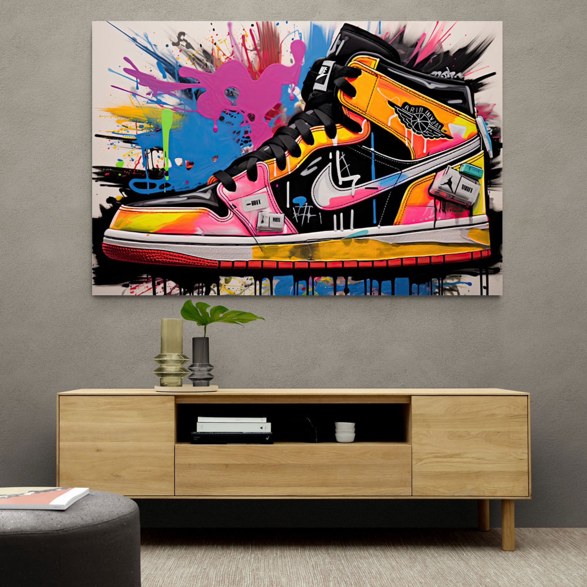 Air Jordan 11 Graffiti Wall Art