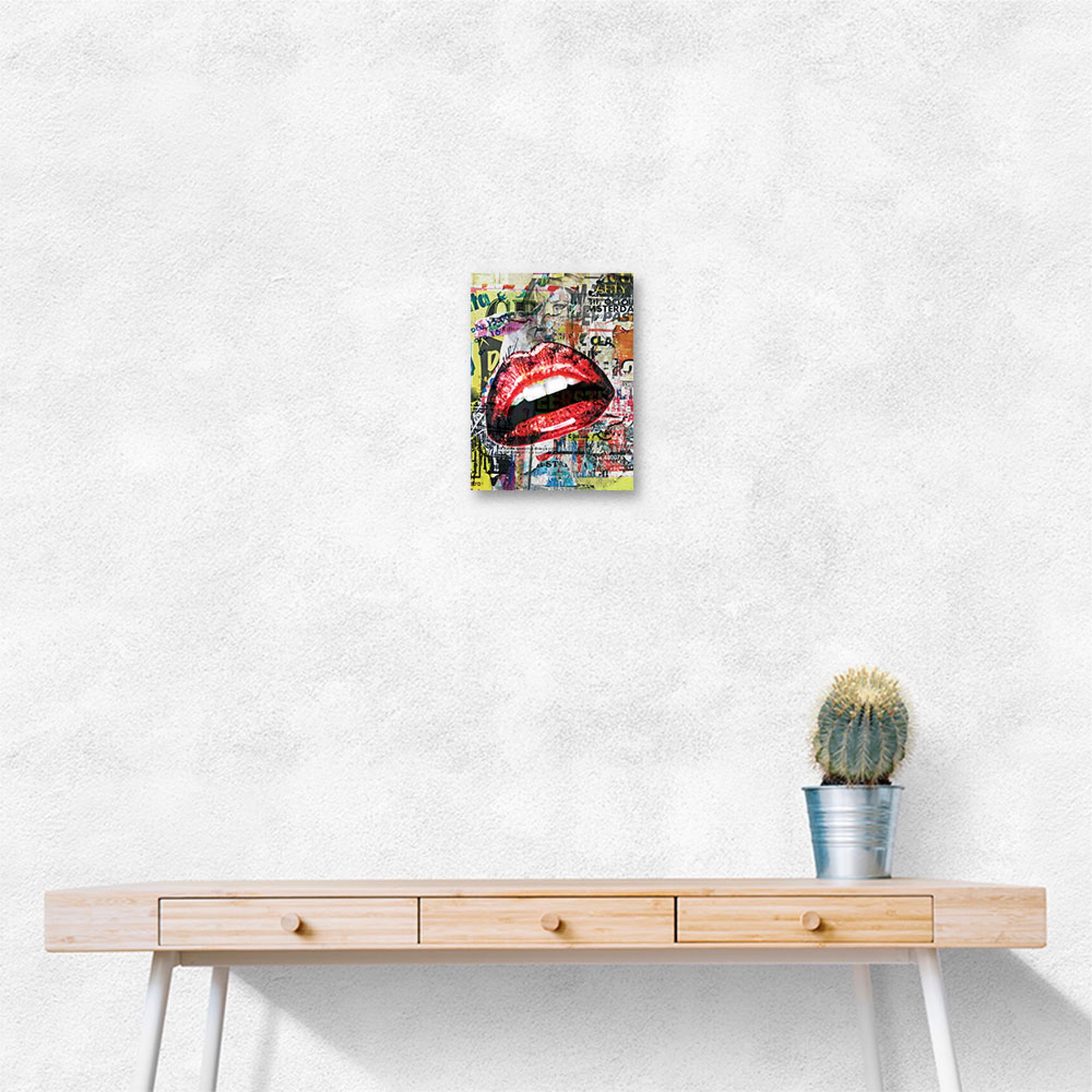 Red Lips Grunge Wall Art