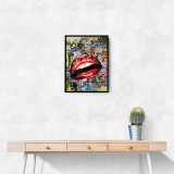 Red Lips Grunge Wall Art