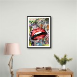 Red Lips Grunge Wall Art