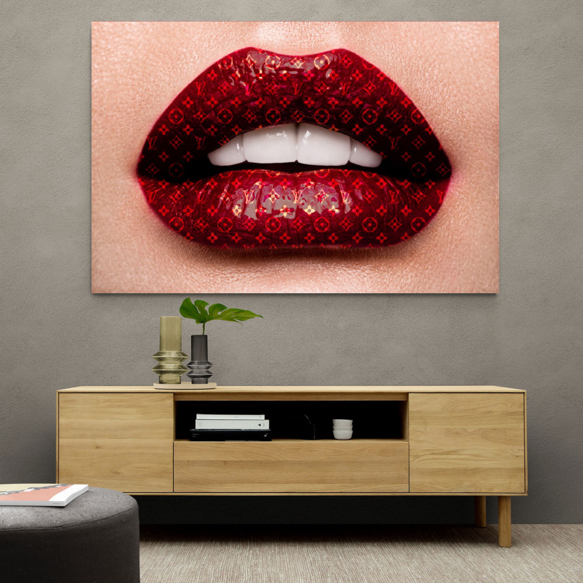 LV Red Lips Wall Art
