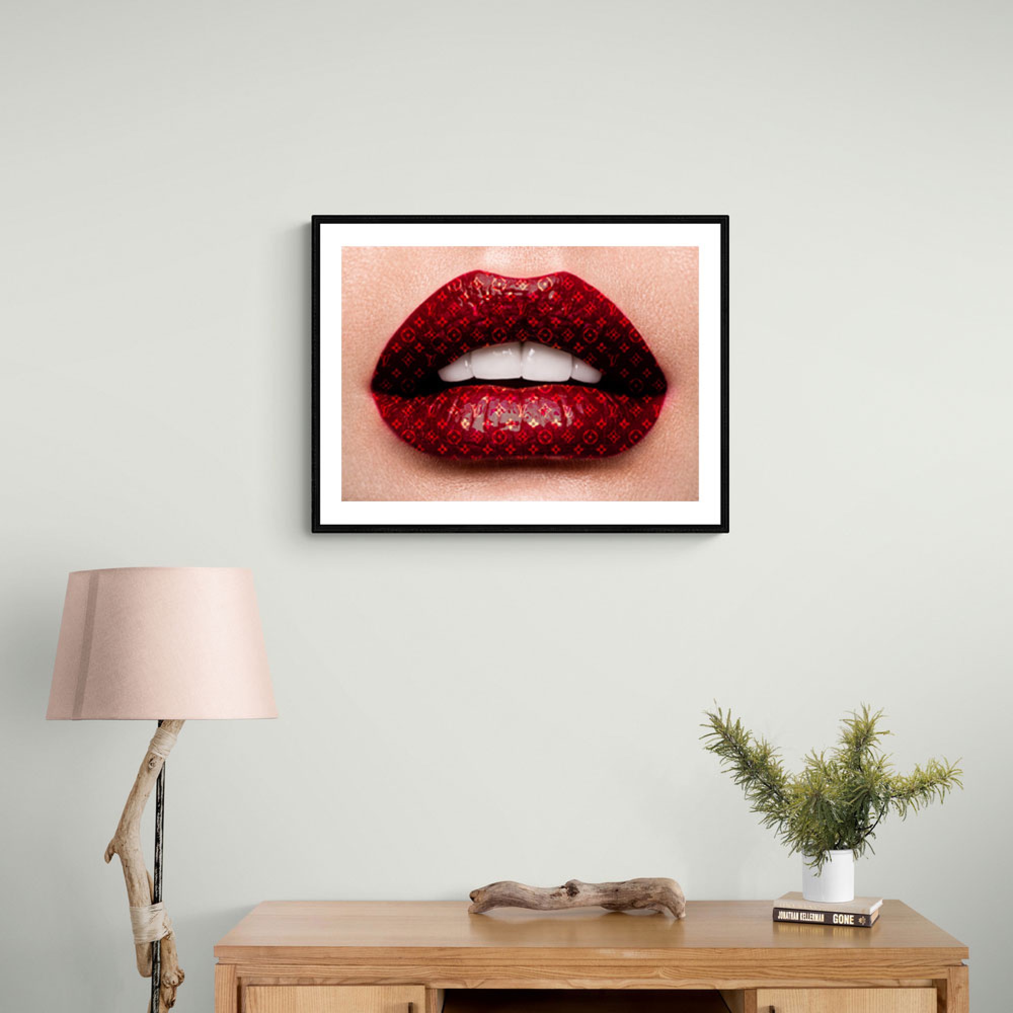 LV Red Lips Wall Art