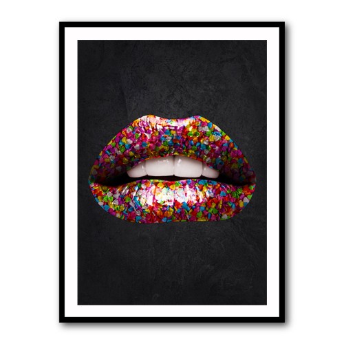 LV Red Lips Wall Art