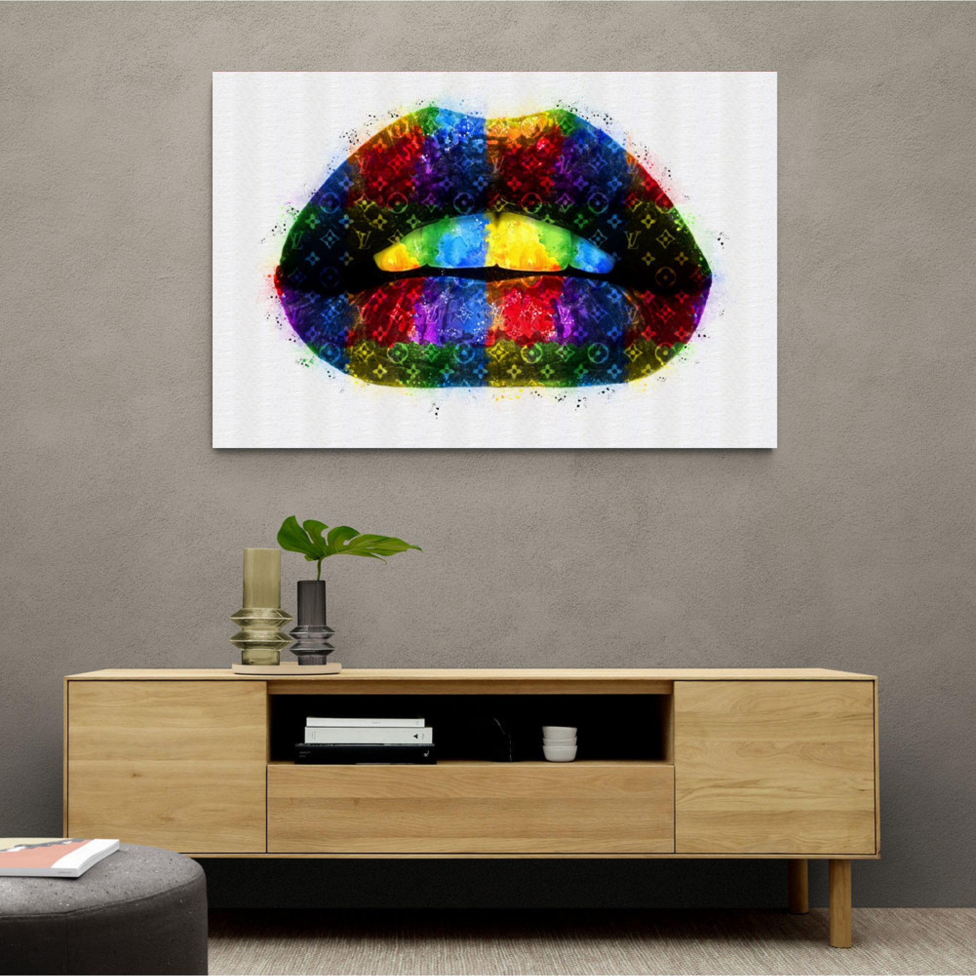 LV Colour Lips Wall Art