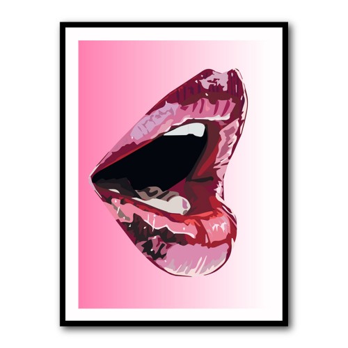 LV Red Lips Wall Art