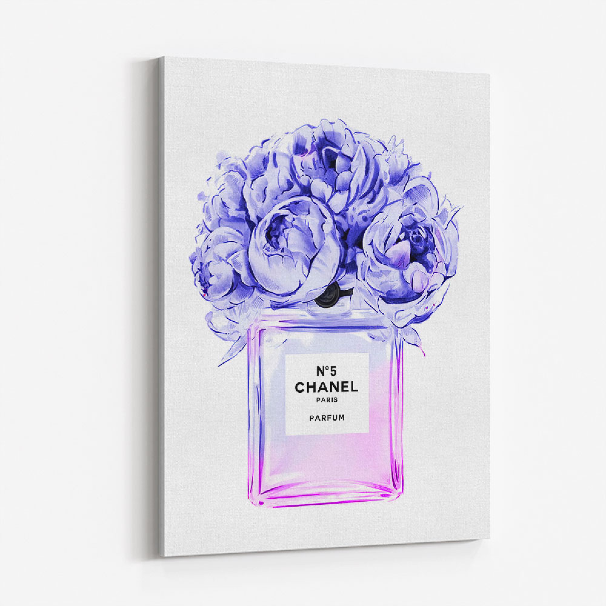 Chanel Violet Flower Perfume Bottle Wall Art