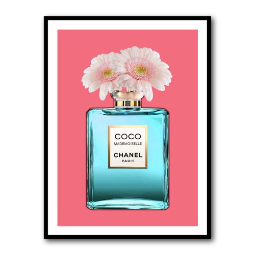 Chanel Violet Flower Perfume Bottle Wall Art
