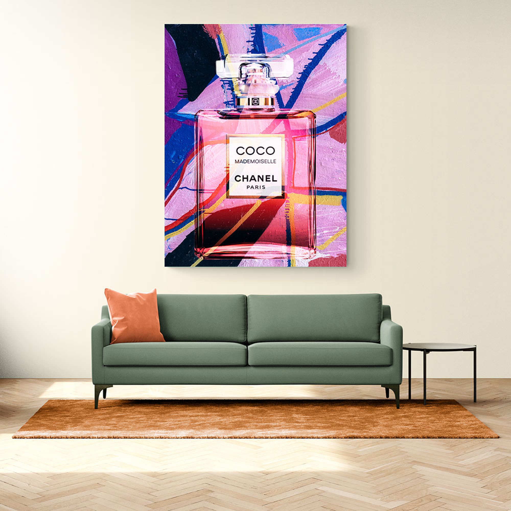 Coco Mademoiselle Perfume Bottle Abstract Wall Art