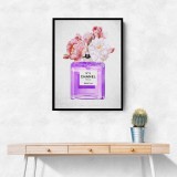 Chanel Purple Perfume Flowers Wall Art